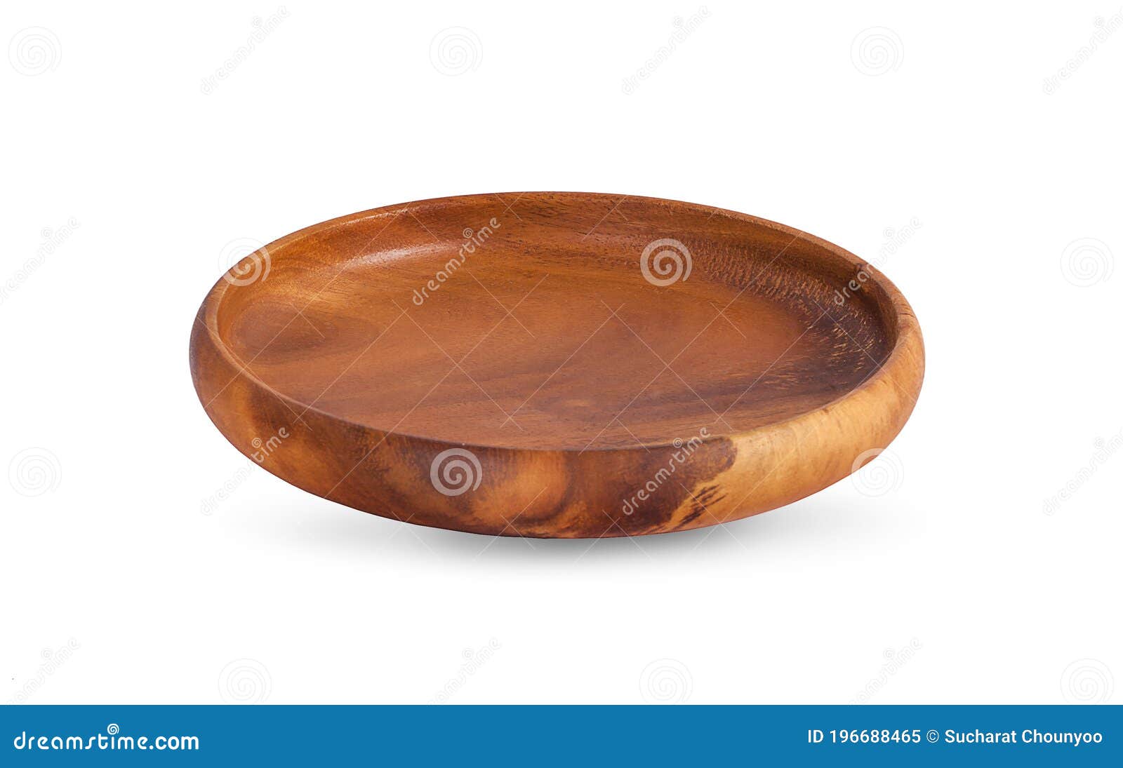 Wood Plate an Isolated on a White Background Stock Image - Image of ...