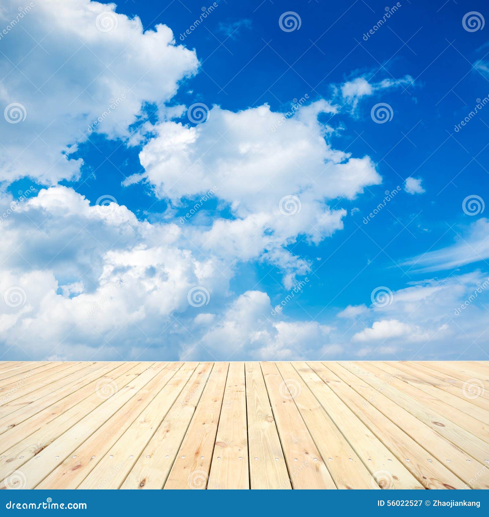 Wood Platform in the Blue Sky Stock Image - Image of summer, wallpaper ...