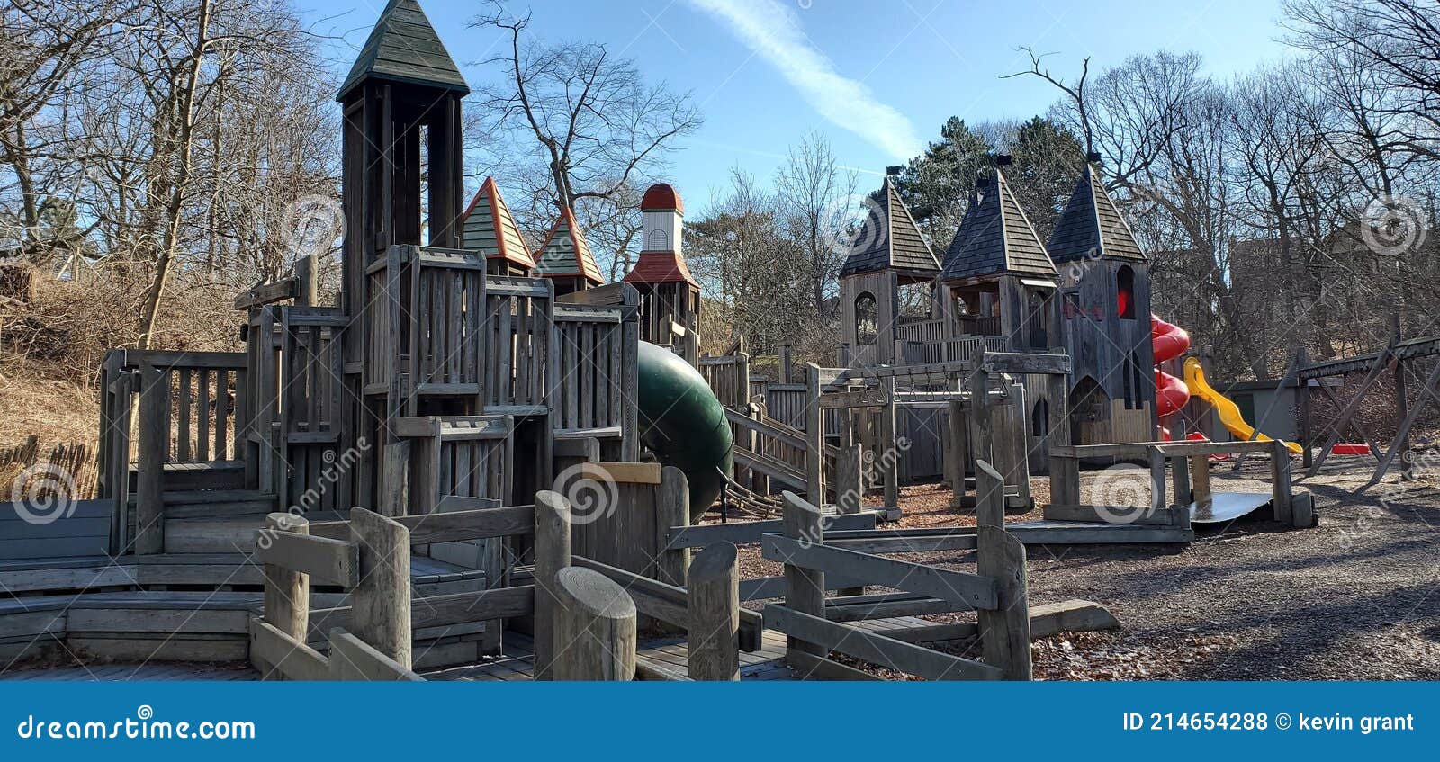 Wood playground castle stock photo. Image of wood, castle - 214654288