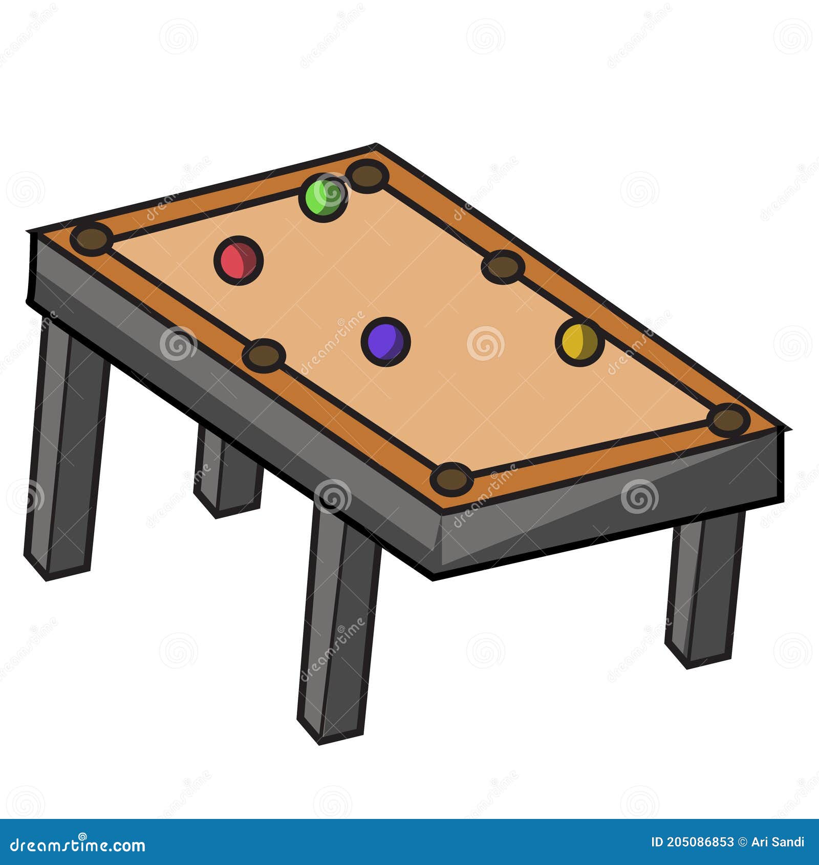 Wood Pool Table. Illustration, Vector Pool Table Variation Stock ...