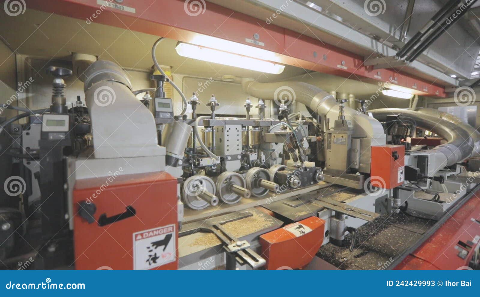 Wood Processing on an Automated Machine. the Wood is Processed in the ...