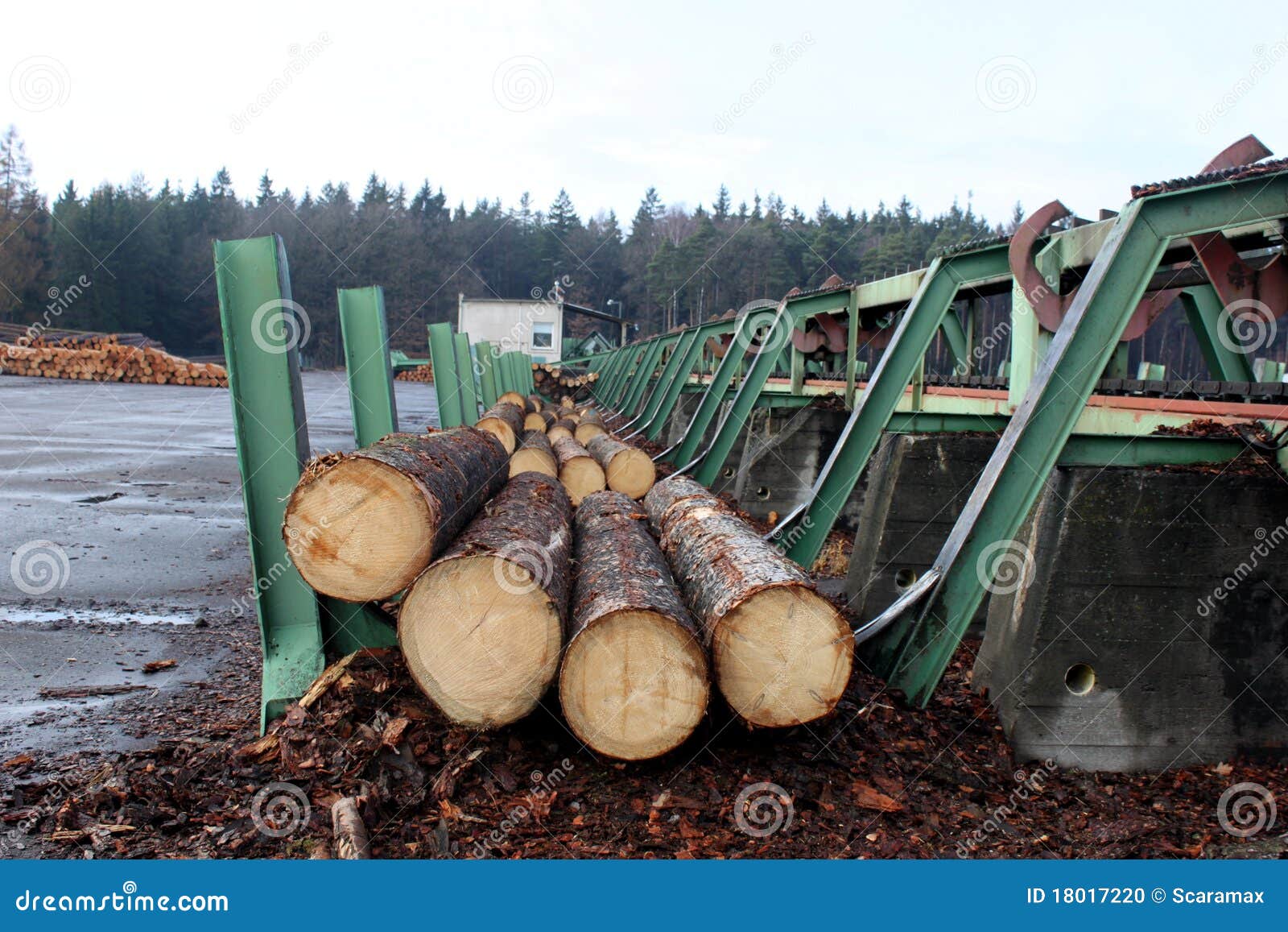 Wood processing line stock photo. Image of harvest, fireplace - 18017220