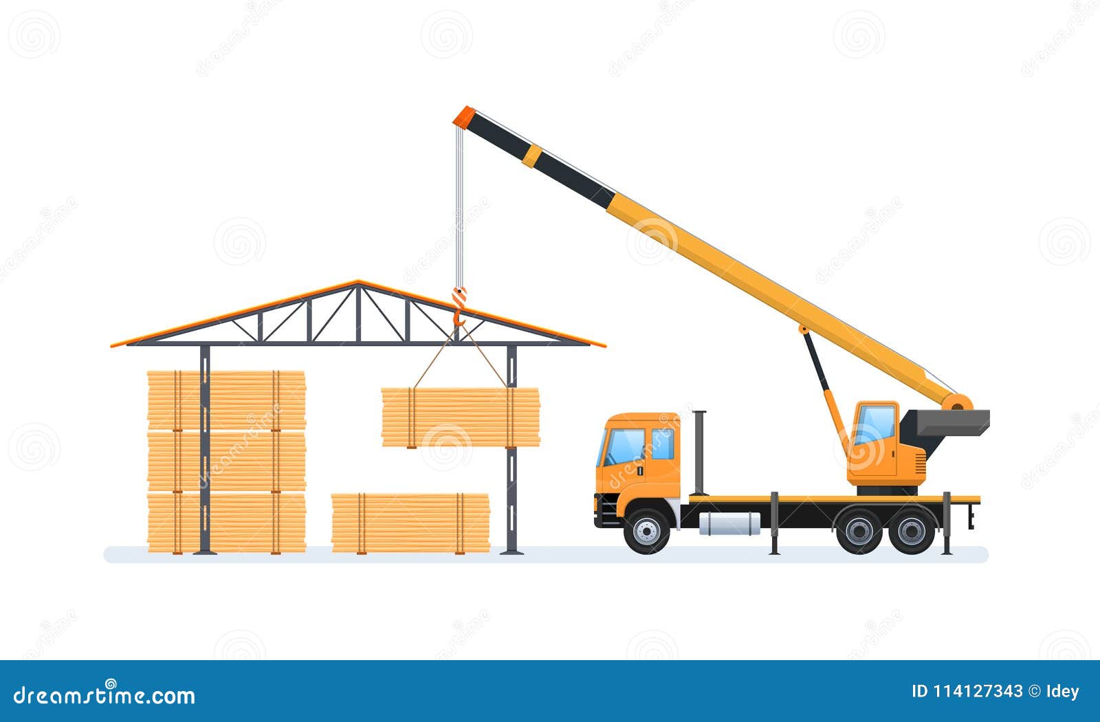 Wood Production, Forestry. Machine for Loading and Unloading in ...