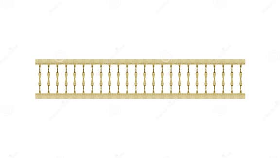 Wood Railing Front View Isolated Stock Illustration - Illustration of ...