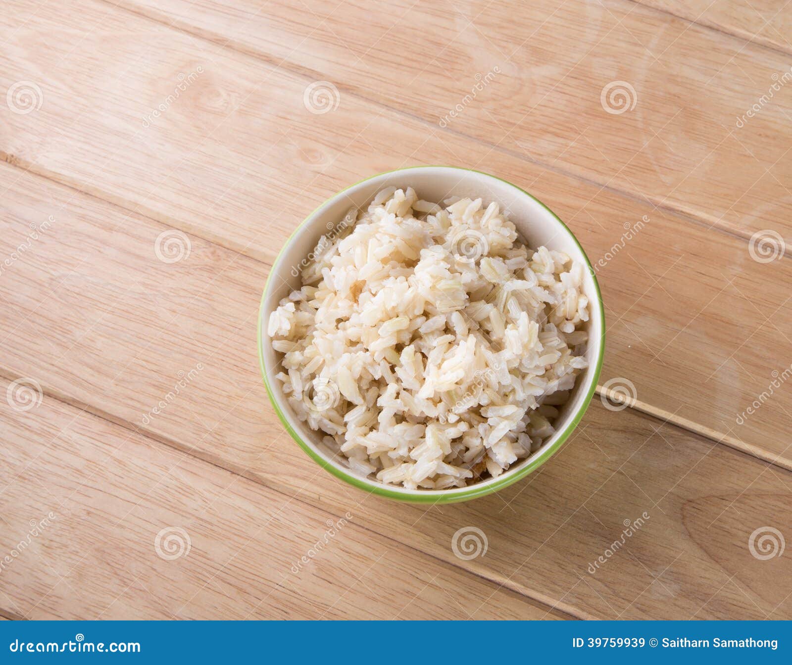 Wood Rice Bowl on the Table. Stock Image - Image of culture, rice: 39759939
