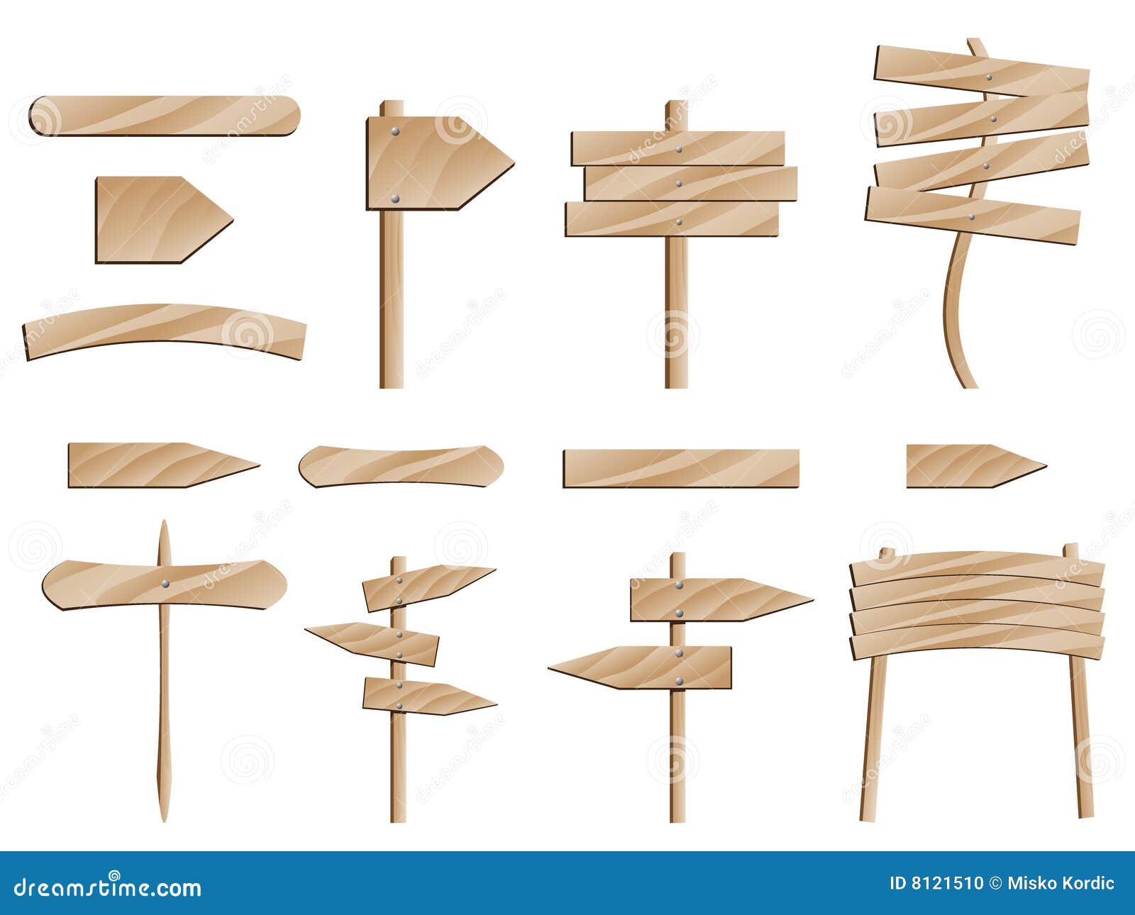 Wood road sign stock vector. Illustration of isolated - 8121510