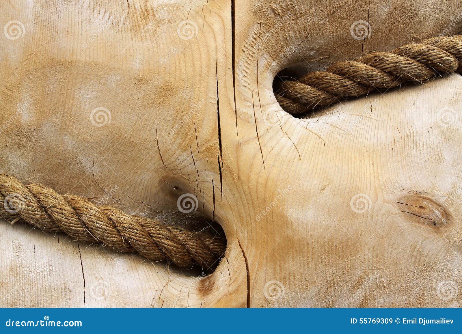 Wood and rope stock image. Image of copyspace, jute, fastening - 55769309