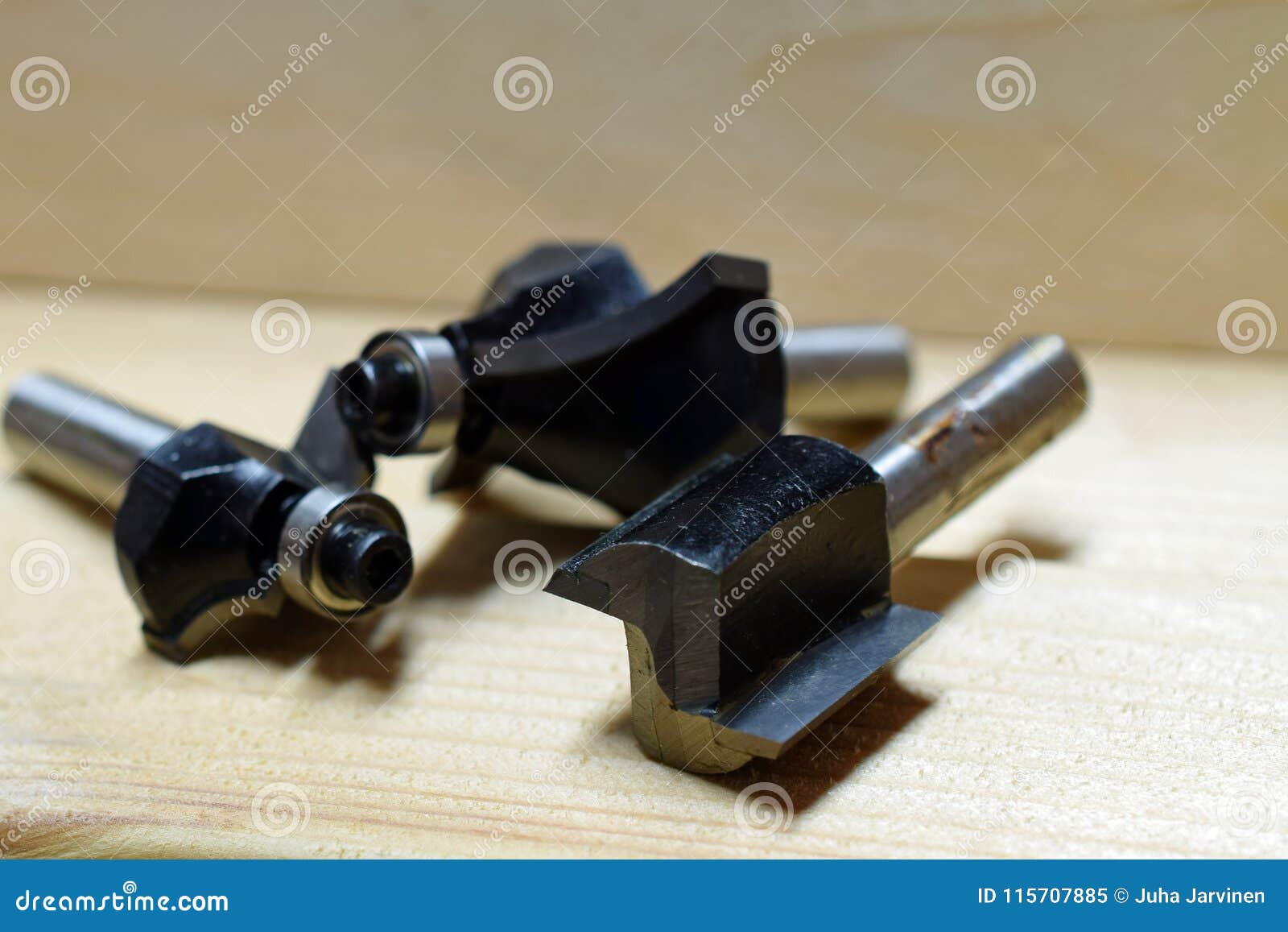 Wood router cutter bits. stock image. Image of carpentry - 115707885