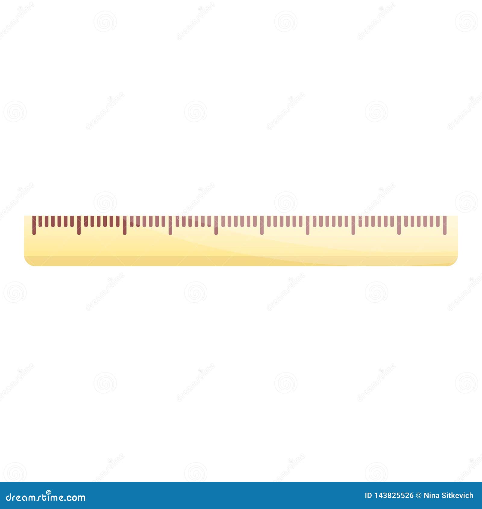Wood Ruler Icon, Cartoon Style Stock Vector - Illustration of ruler ...