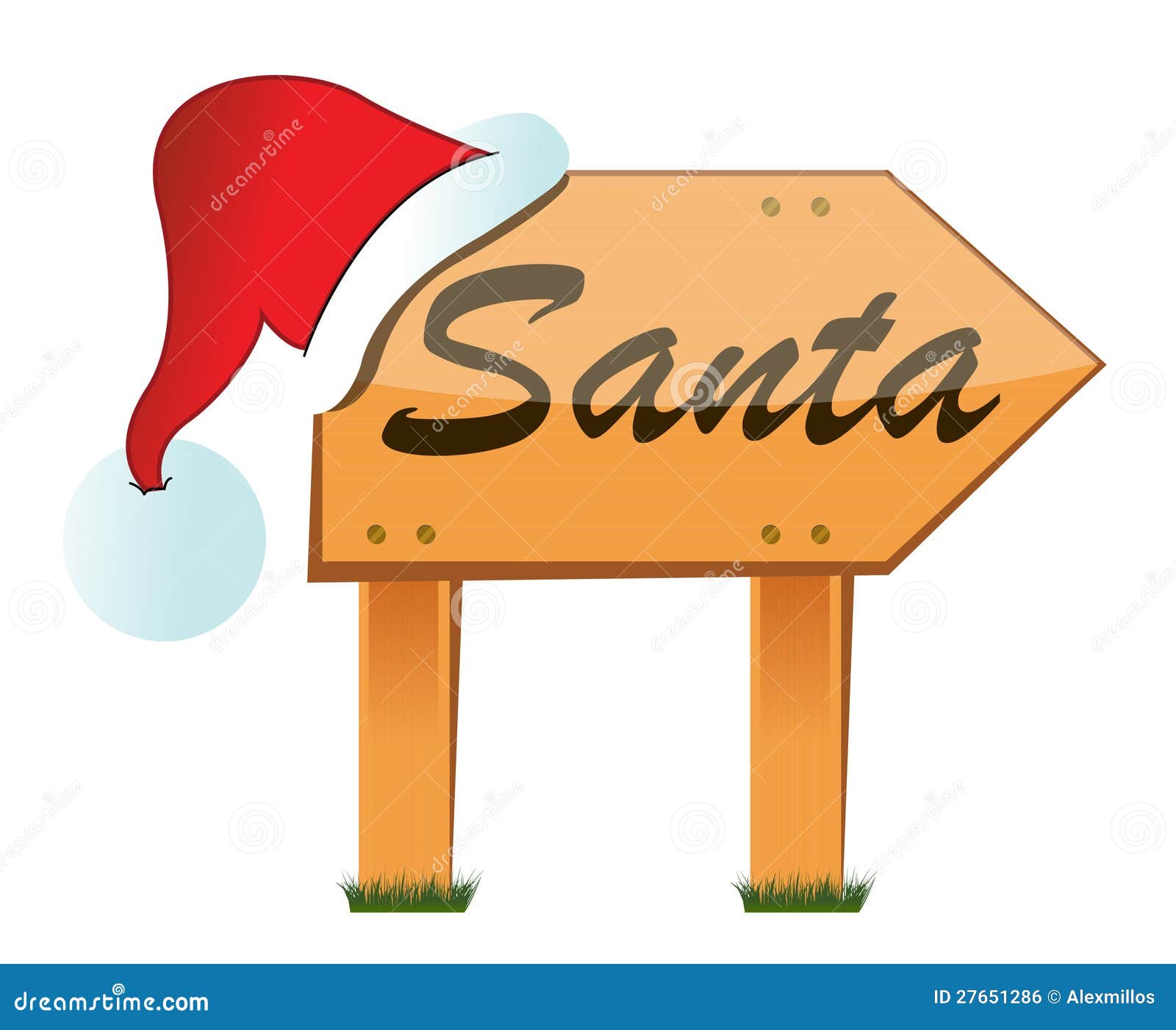Wood santa sign stock illustration. Illustration of december - 27651286