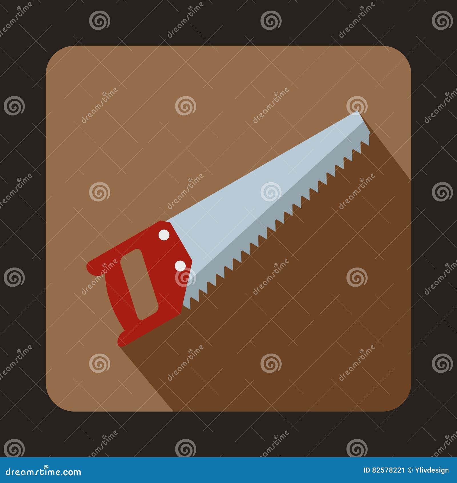 Wood saw icon, flat style stock vector. Illustration of sign - 82578221