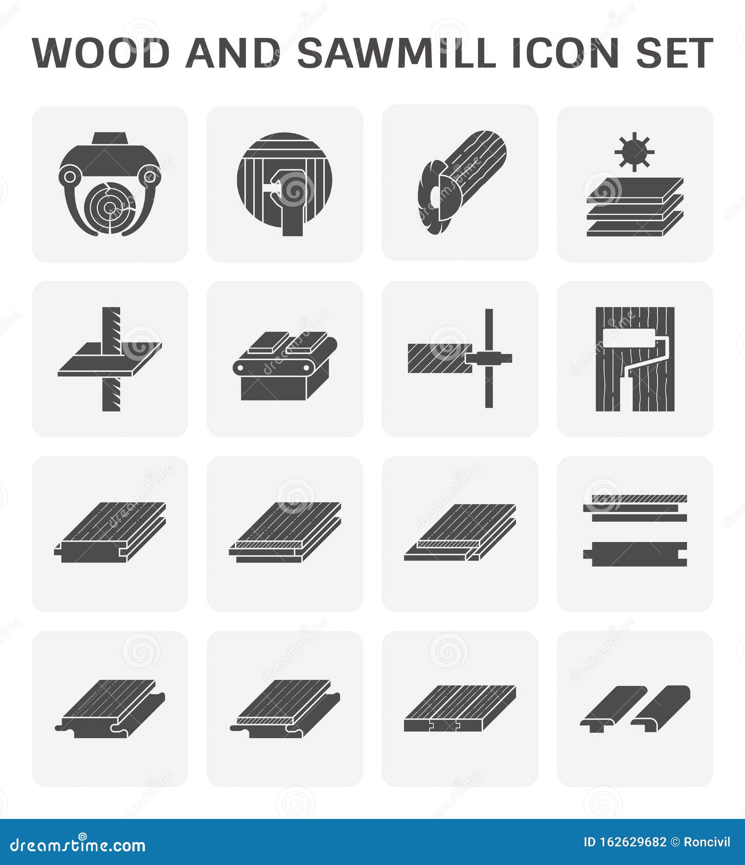 Wood sawmill icon stock vector. Illustration of building - 162629682