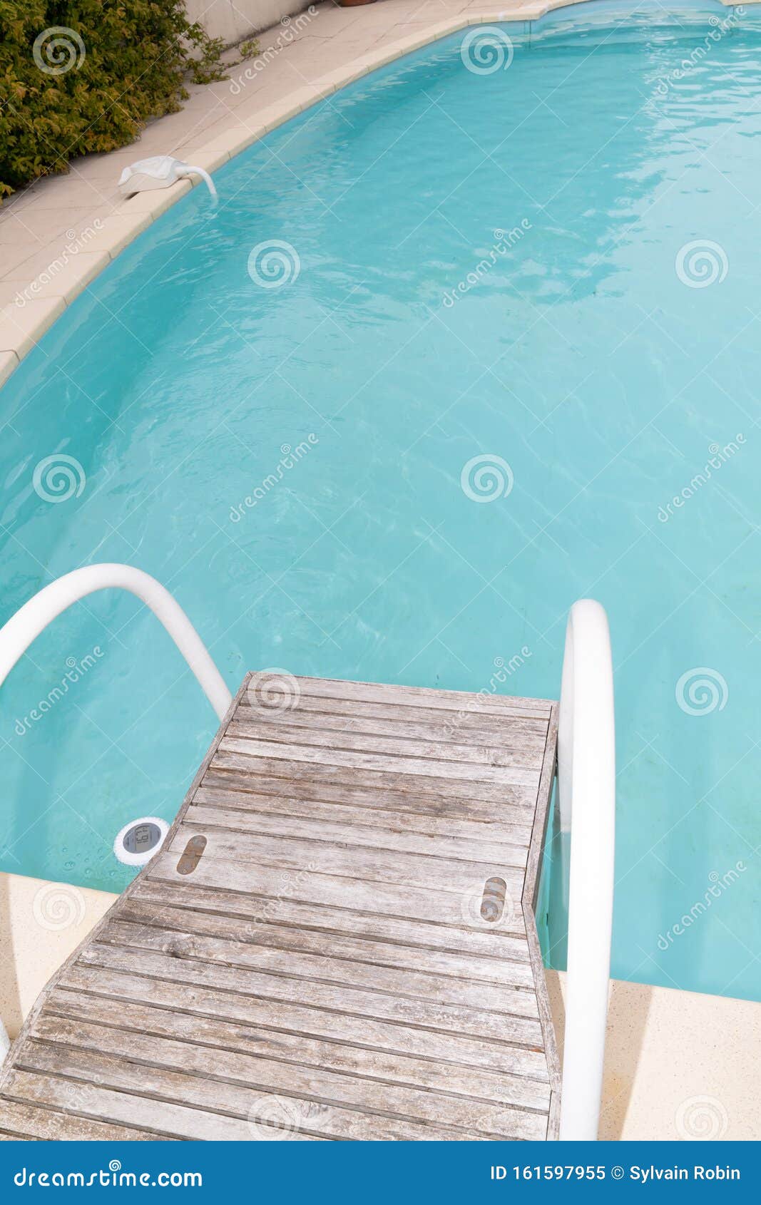 Wood Scale with Filtration in Swimming Pool Stock Image - Image of ...