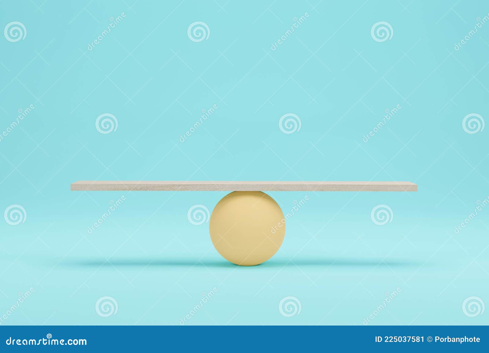 Wood Scales on Light Blue Background. 3D Render Stock Illustration ...