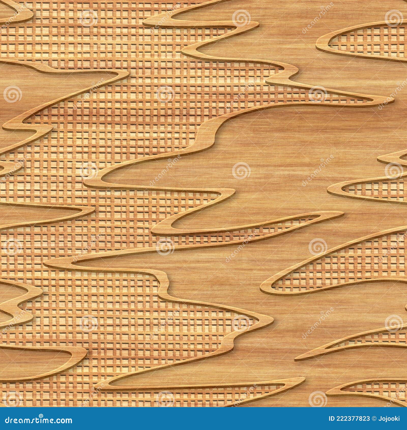 Wood Seamless Texture with Waves Pattern, Mosaic Texture, 3d ...