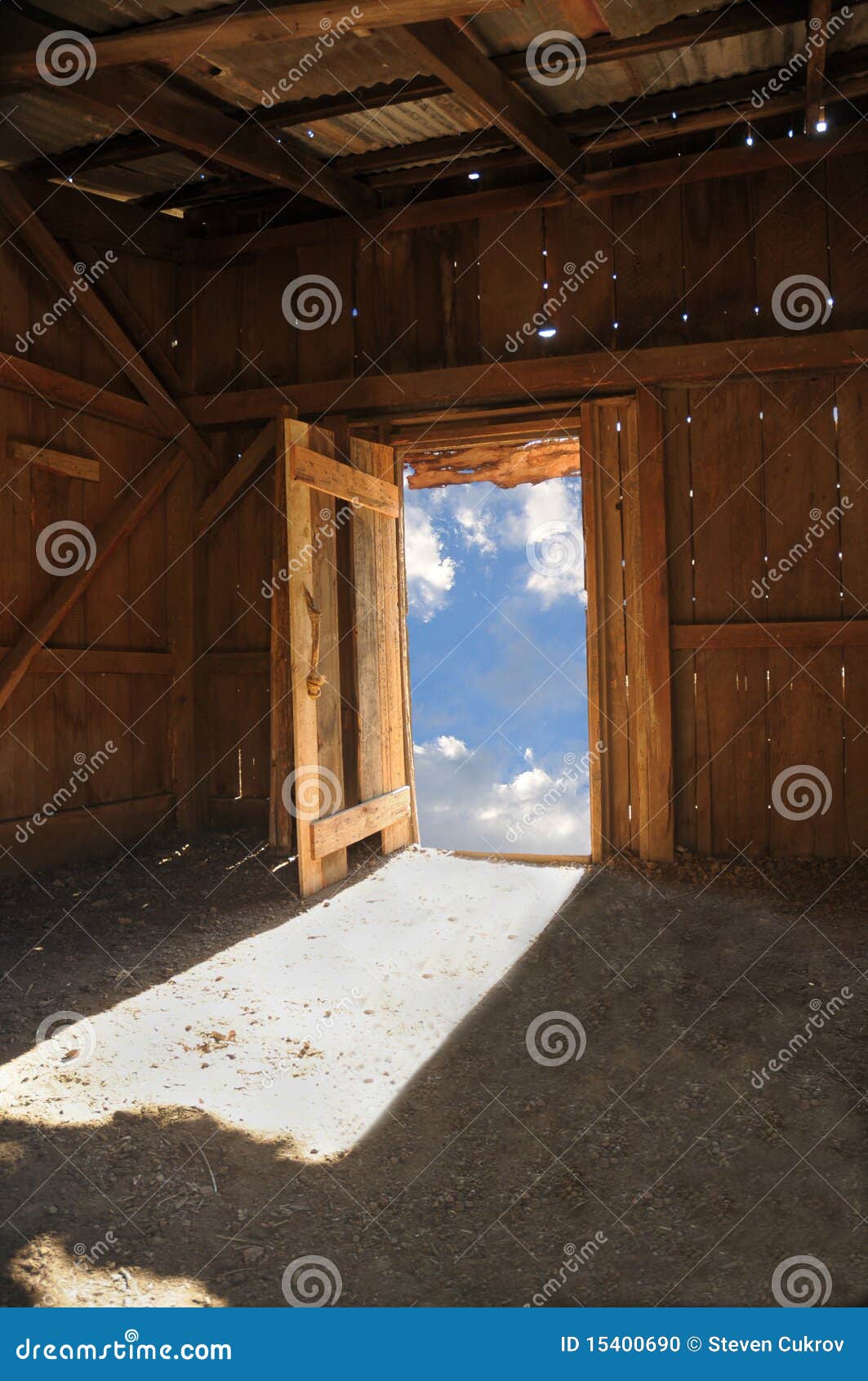 Wood Shack with Sky through Door Stock Photo - Image of dirt, unreal ...
