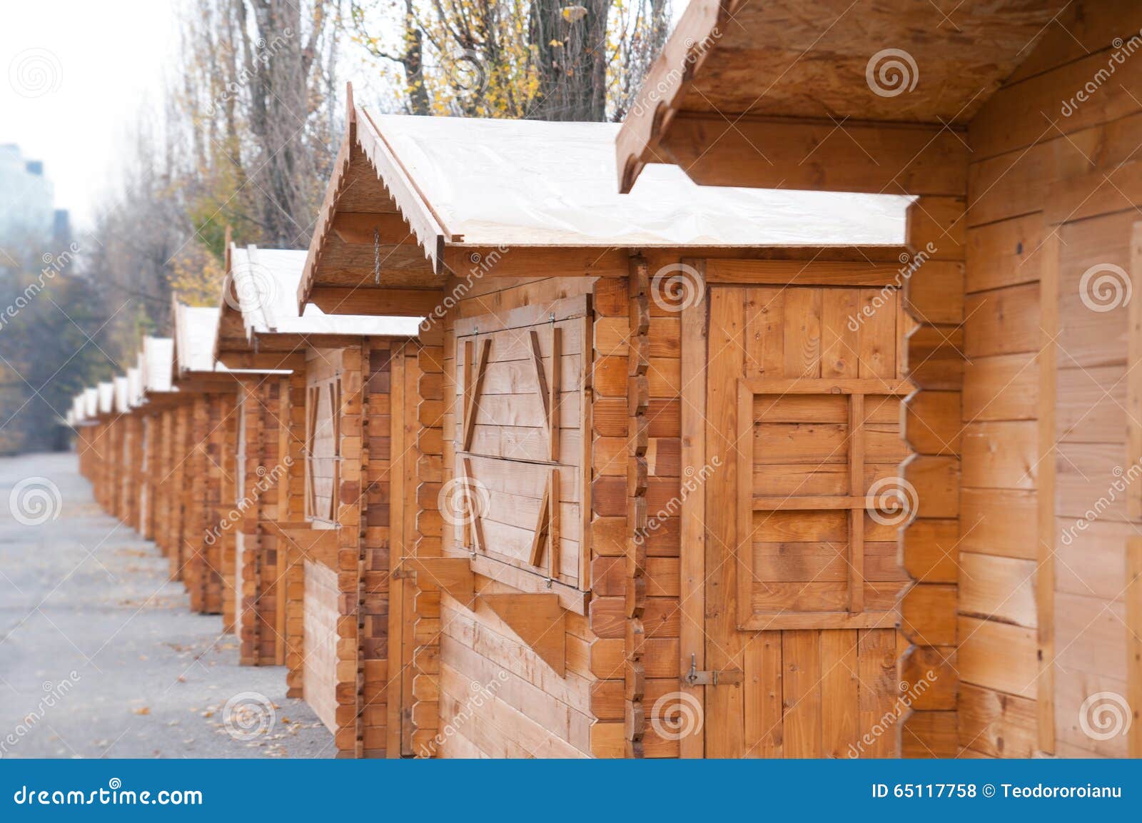 Wood sheds row stock photo. Image of cabin, rustic, gardening - 65117758