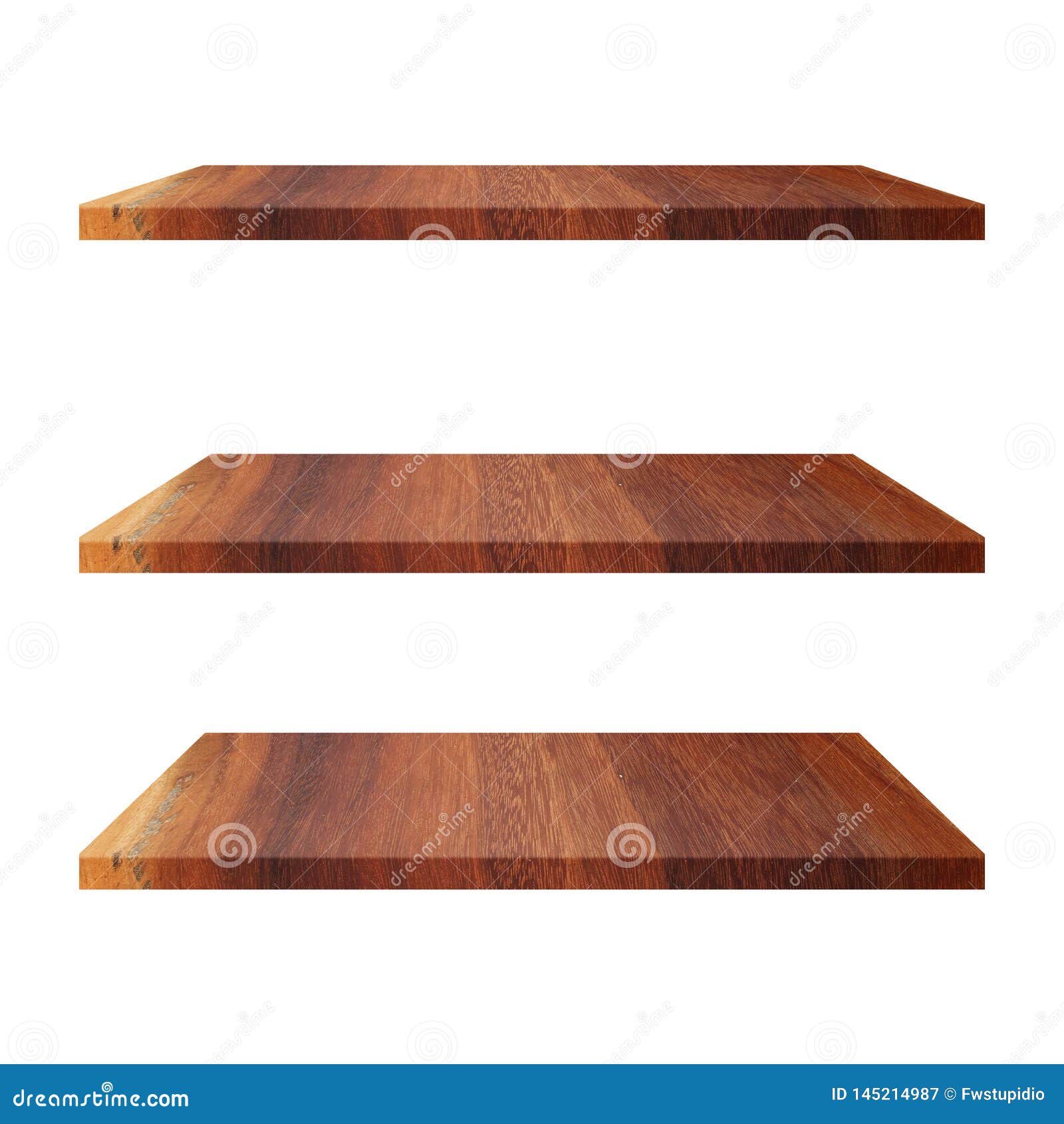 Wood Shelf Table Isolated on White Background Stock Illustration ...