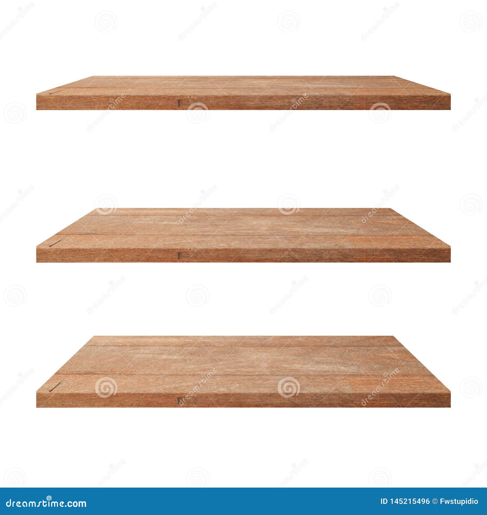 Wood Shelf Table Isolated on White Background Stock Illustration ...
