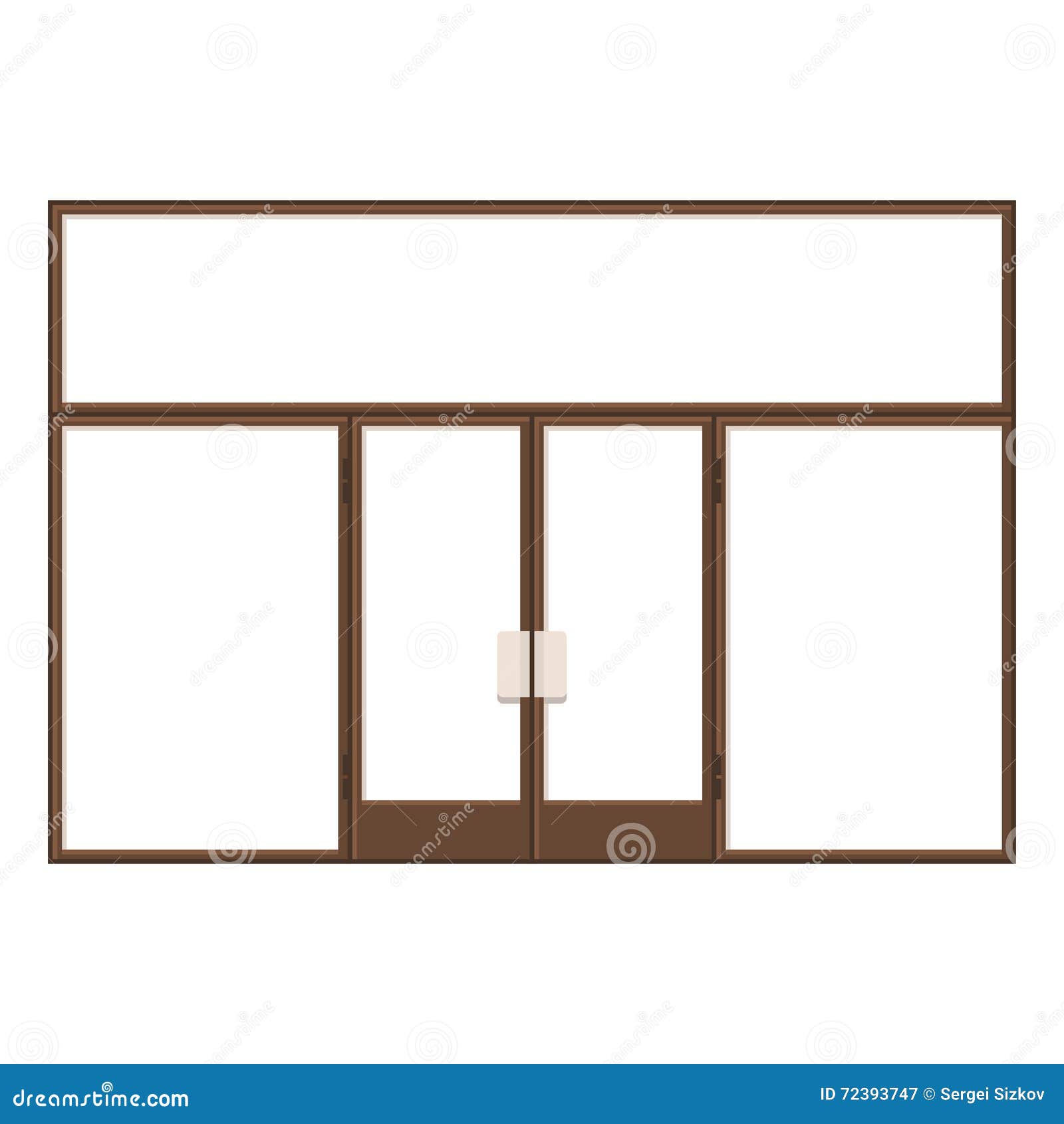 Wood Shopfront with Large Black Blank Windows. Vector Stock Vector ...