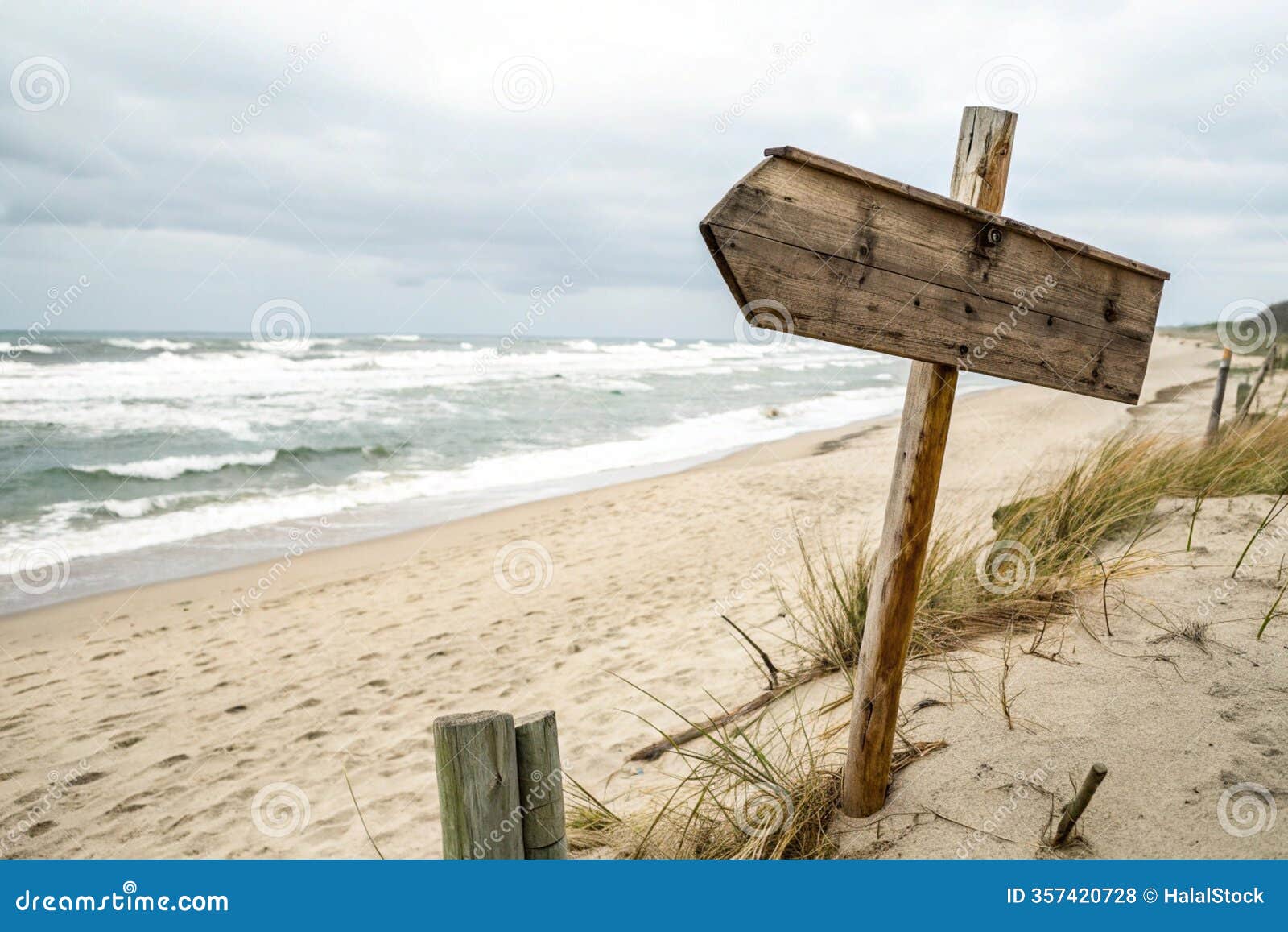 Wood Sign on Beach. Wood Sign on Ocean Beach Stock Illustration ...