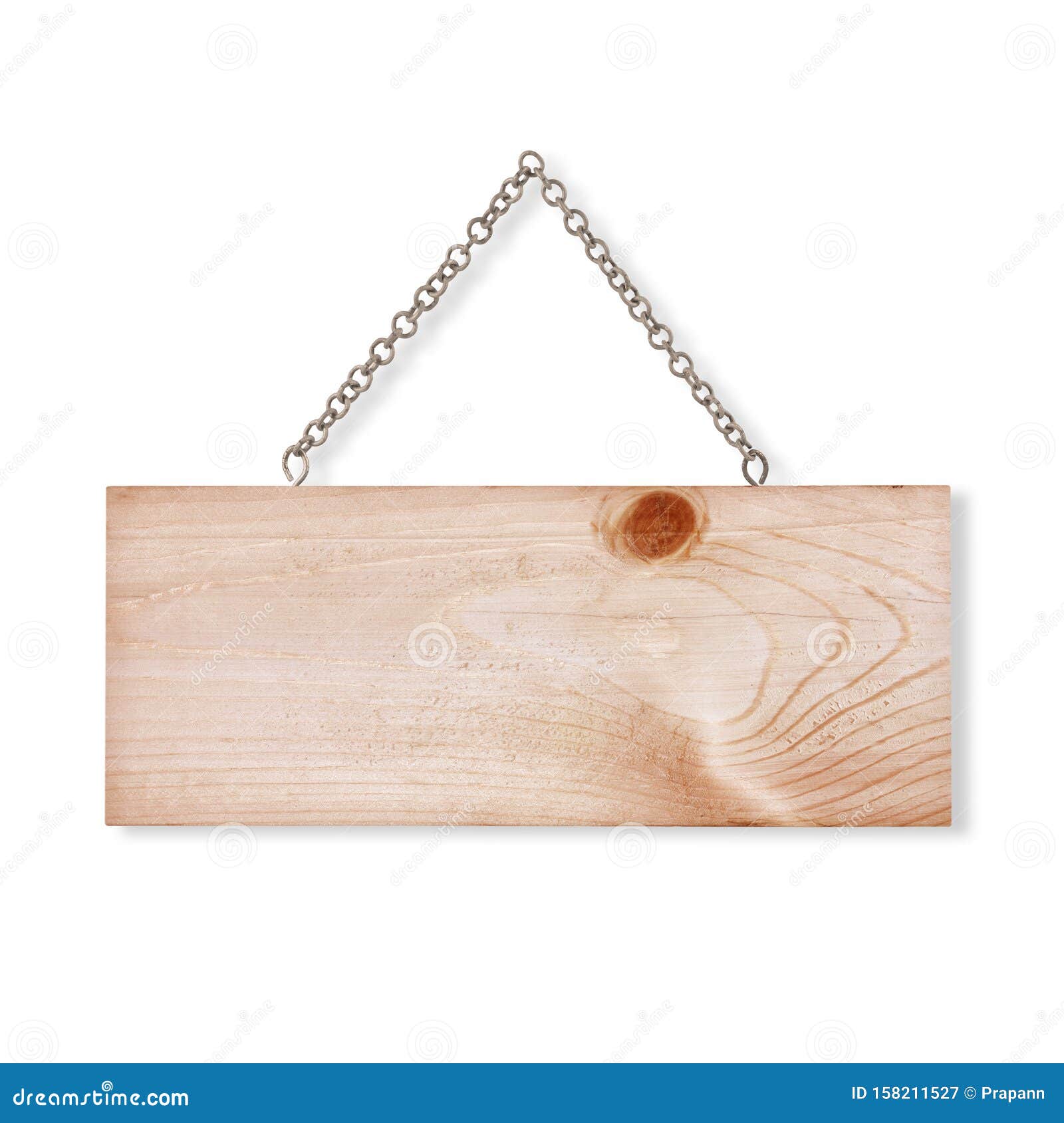 Wood Sign from Chain Isolated on White Stock Image - Image of handmade ...