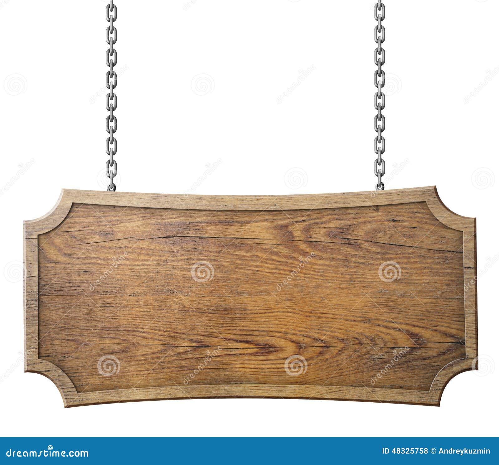 Wood Sign on Chain Isolated on White Stock Photo - Image of grunge ...