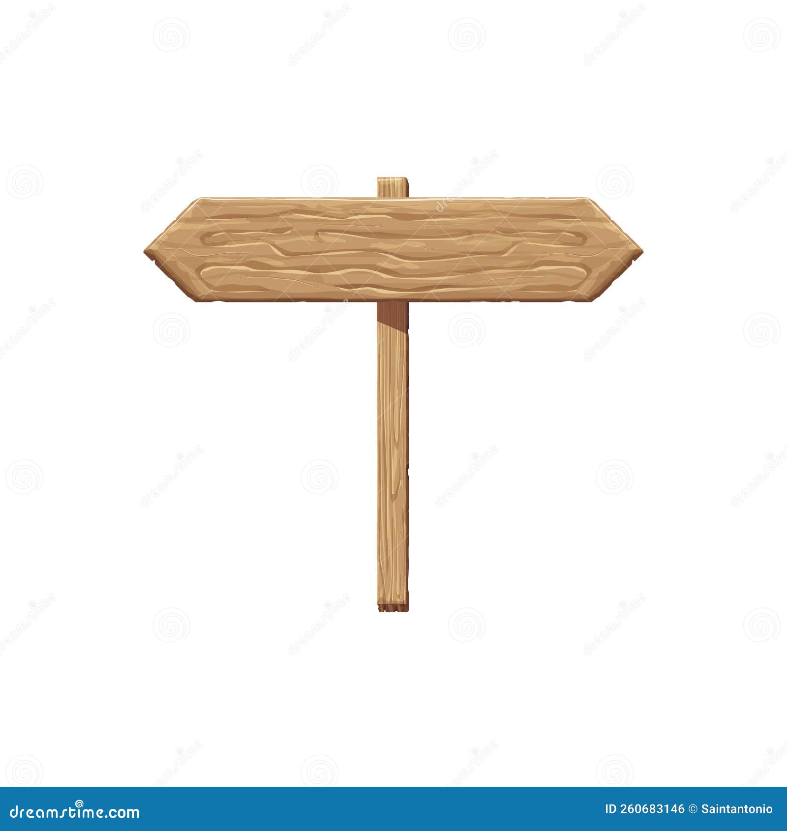 Wood Sign. Empty Wooden Signboard Template, Vector Illustration Stock ...