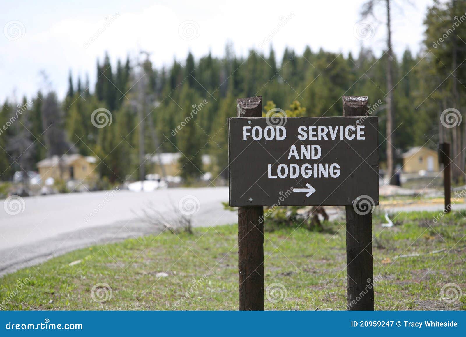 Wood Sign for Food Service Lodging Stock Image - Image of nature, post ...