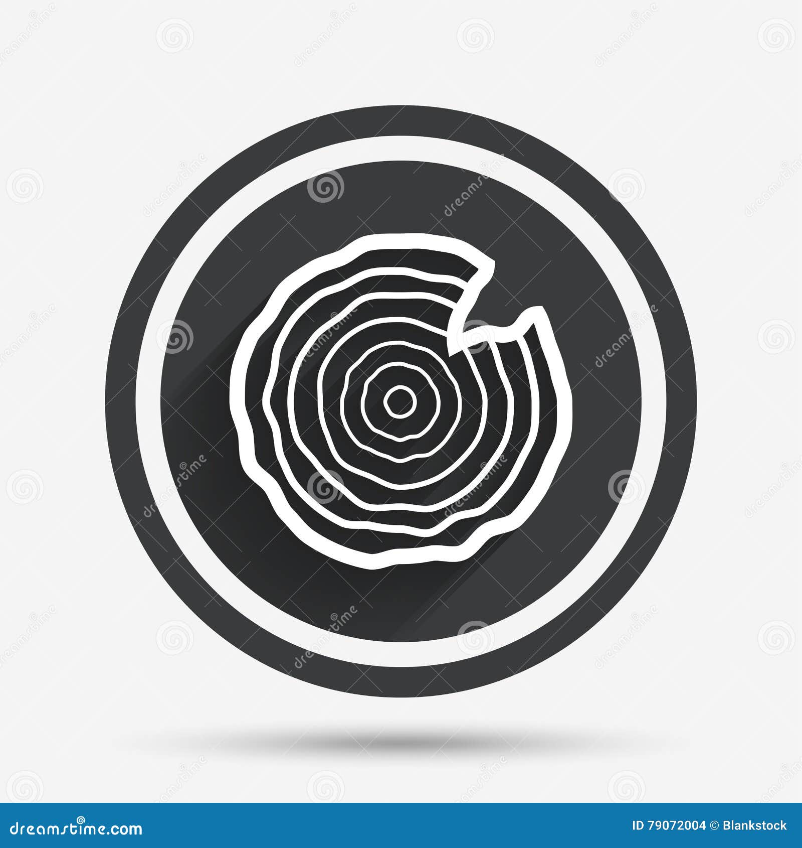 Wood Sign Icon. Tree Growth Rings Stock Vector - Illustration of long ...