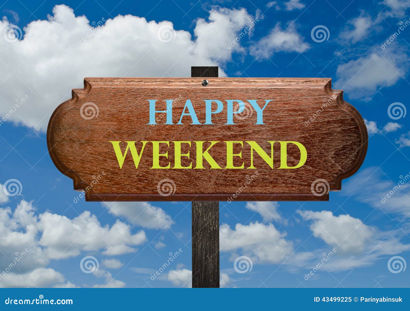 Wood Signboard with Natural Sky Background Stock Illustration ...