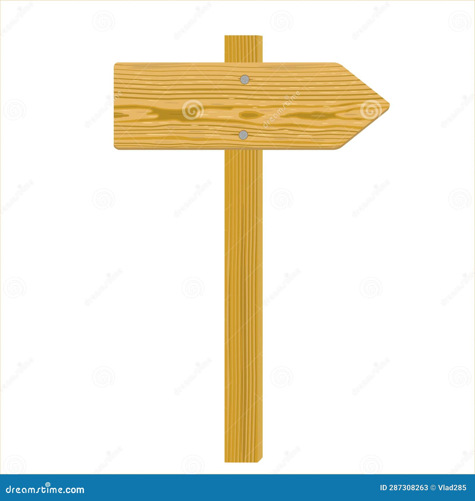 Wood Signpost, Pointing with Direction in Cartoon Style. Stock Vector ...
