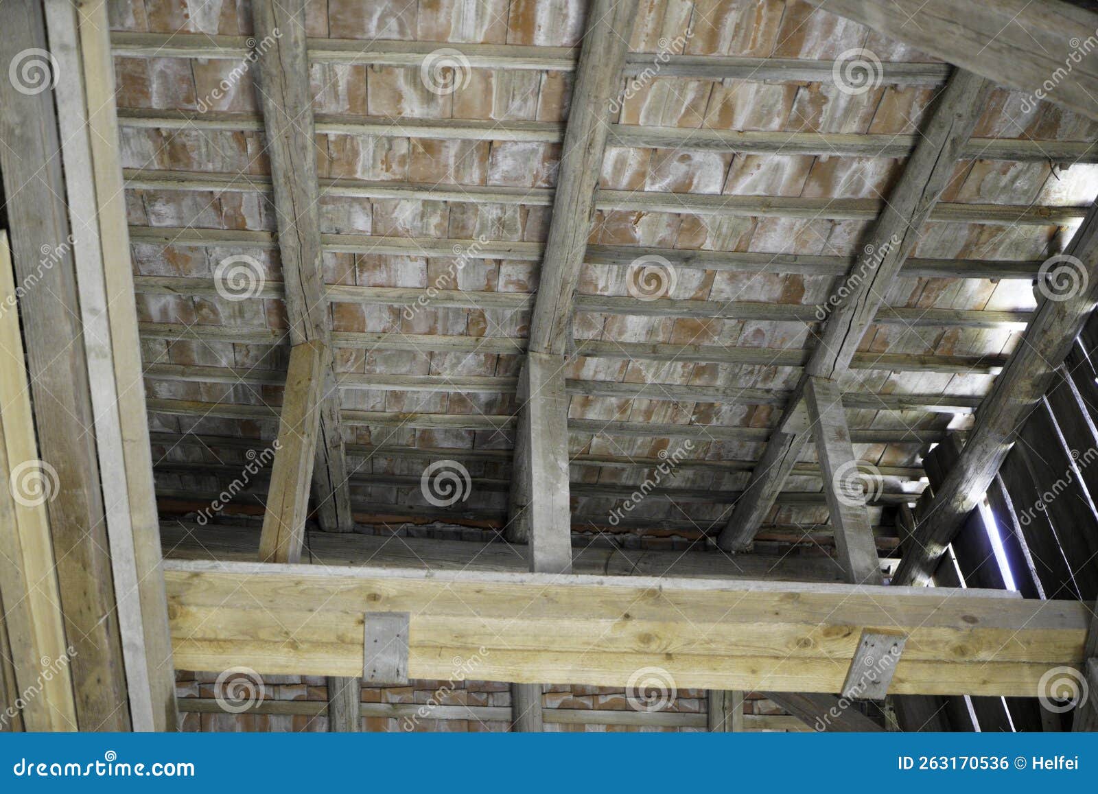 Wood in Skeleton Construction Carpenter or Carpenter Work from Wooden ...