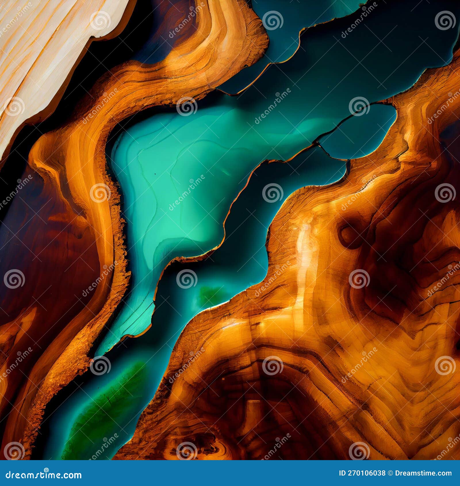Epoxy Resin And Varnished Luxury Wood Processing The Intricate Details Of An Epoxy River