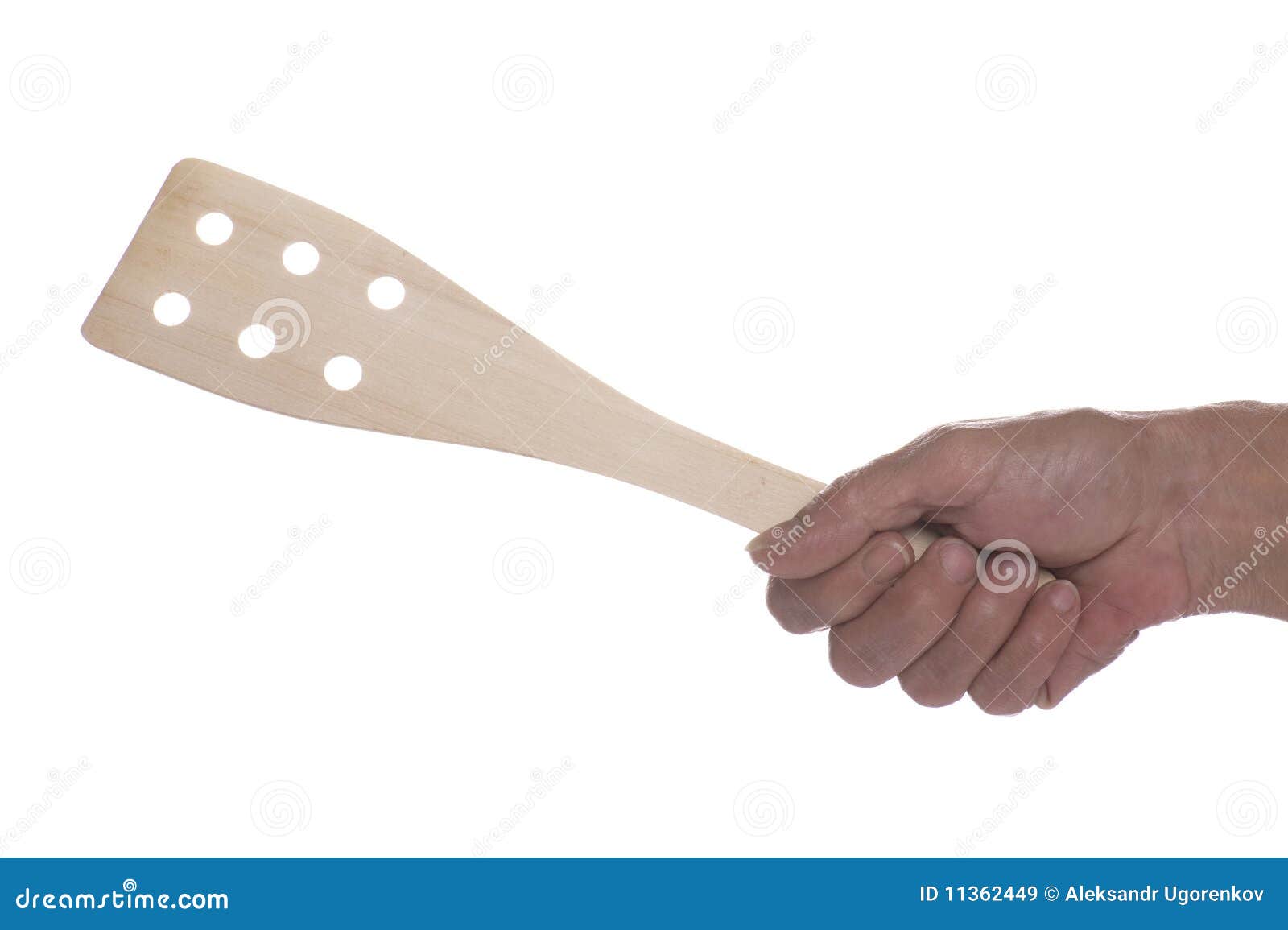 Wood Spatule in Hand on White Stock Image - Image of tool, work: 11362449