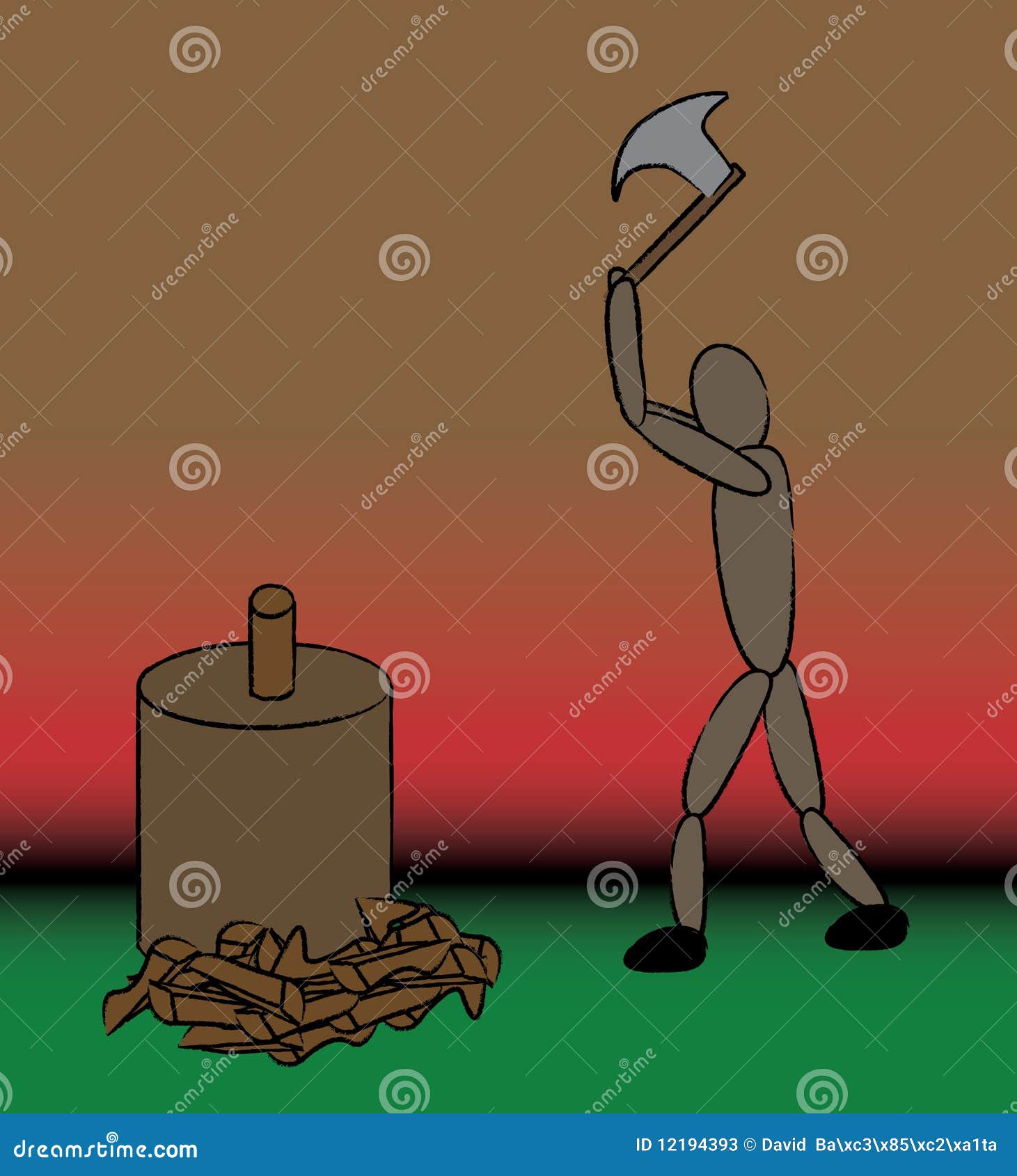 Wood Splitting Cartoon Vector | CartoonDealer.com #12194393