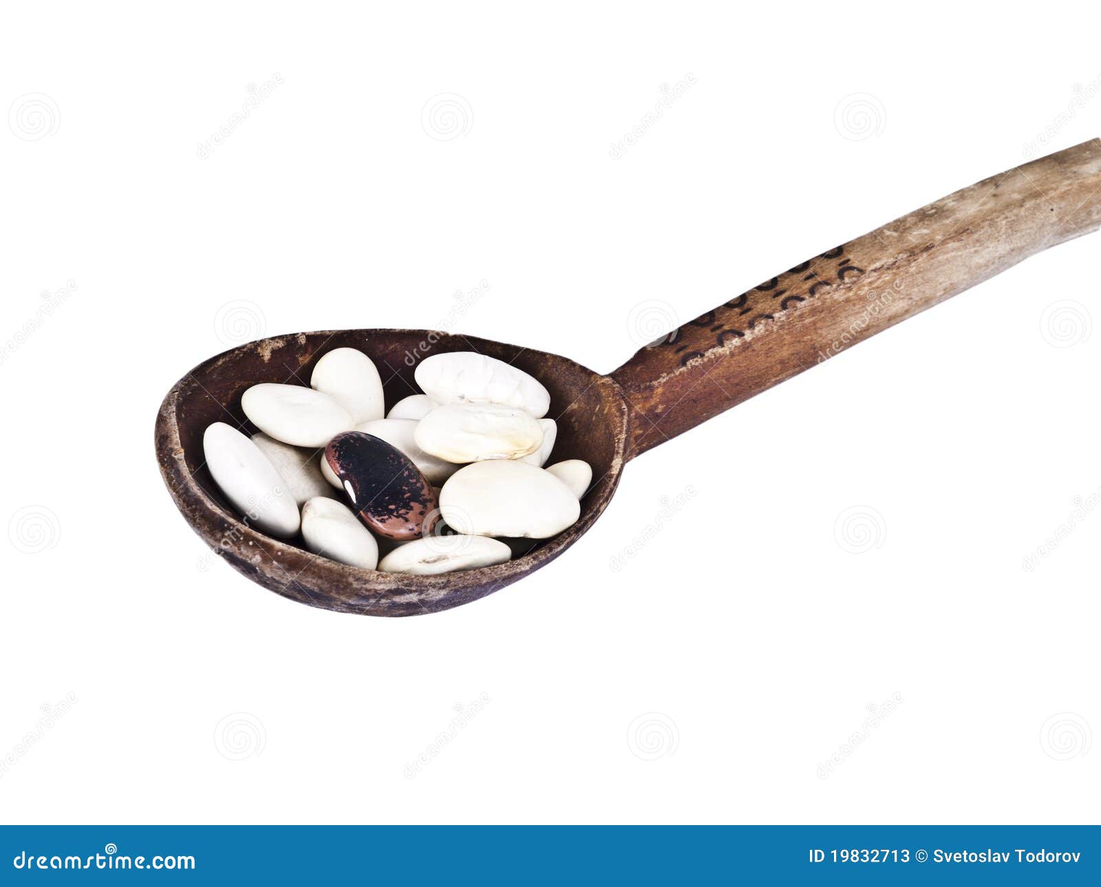 Wood Spoon With Beans Isolated Stock Image - Image of white, separated ...