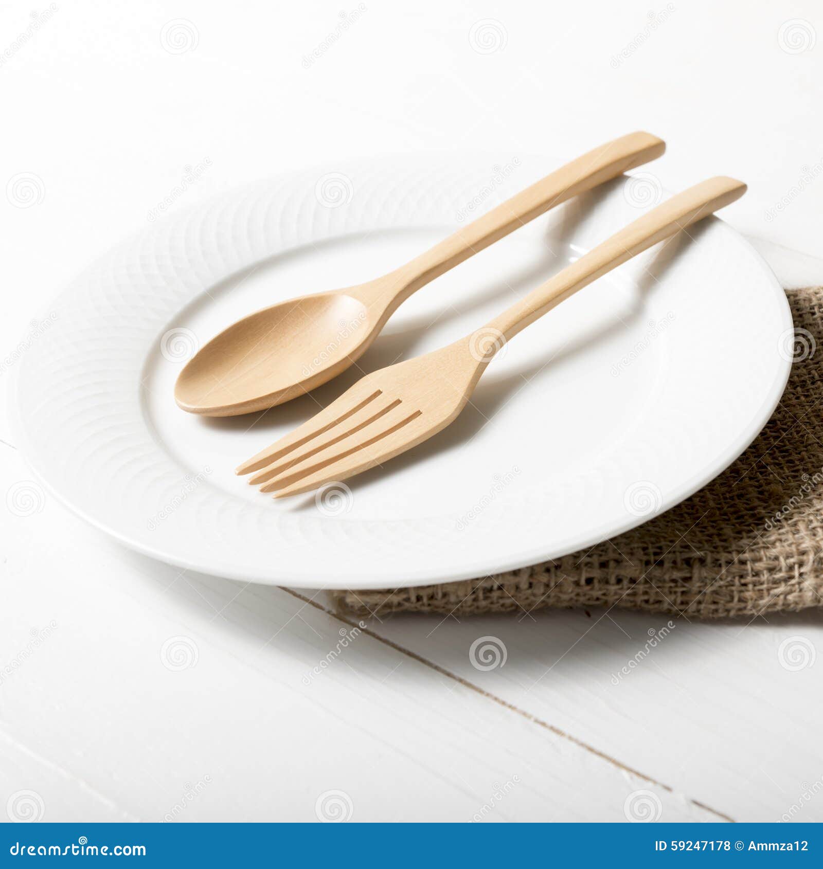 Wood Spoon And Fork With Dish Stock Photo - Image of vintage, utensil ...