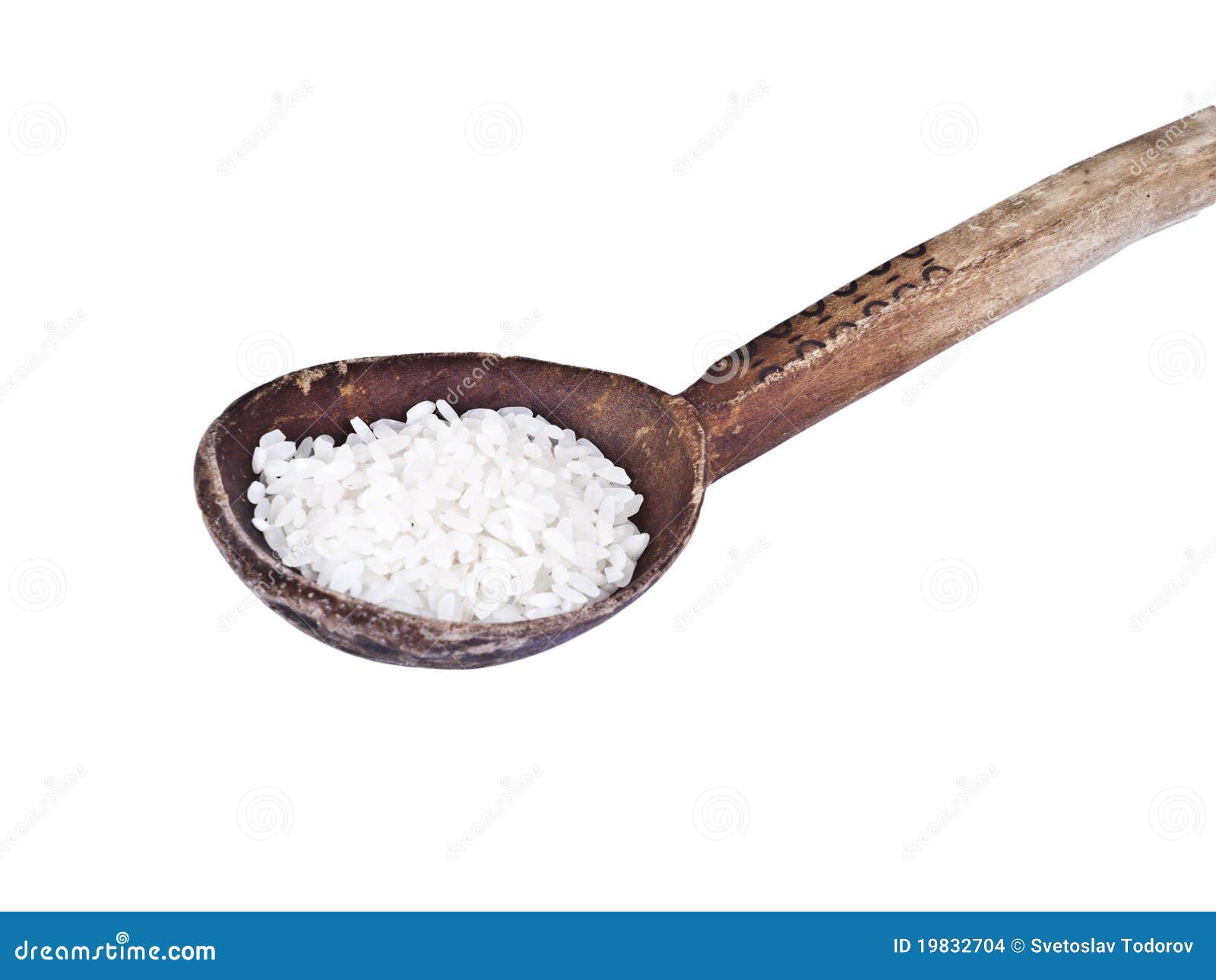 Wood Spoon with Rice Isolated Stock Photo - Image of foods, isolated ...