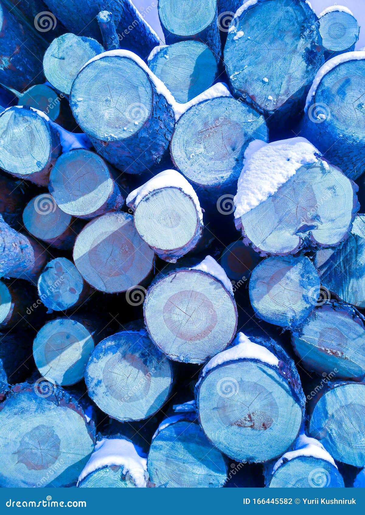 Wood Stack Background of Classic Blue Color of the Year 2020 Stock ...