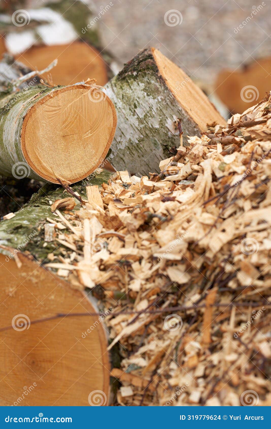 Wood, Stack and Log with Timber in Environment for Fuel, Heat and ...