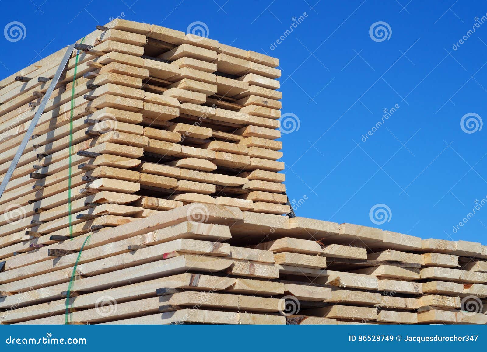 Wood Stack Many Planks Lumber Wooden Planks Side View Stock Image ...