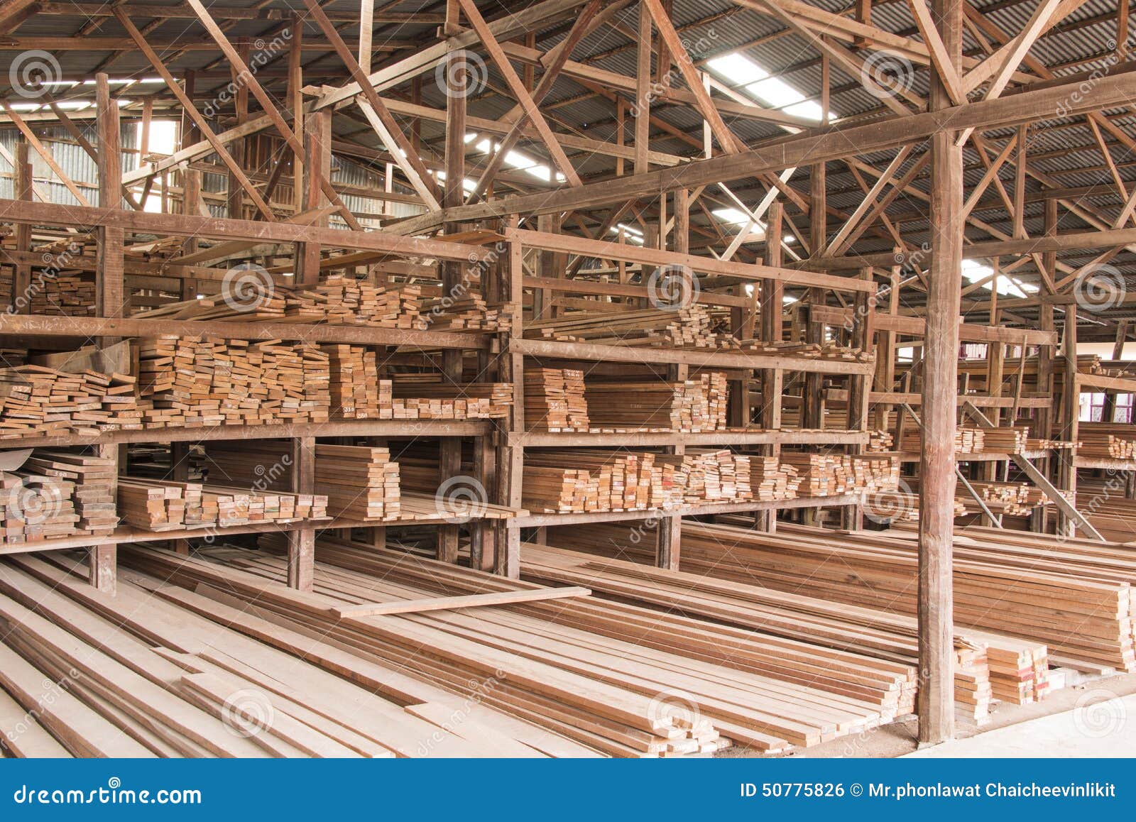 Wood stock photo. Image of materials, rack, lumber, stacked - 50775826