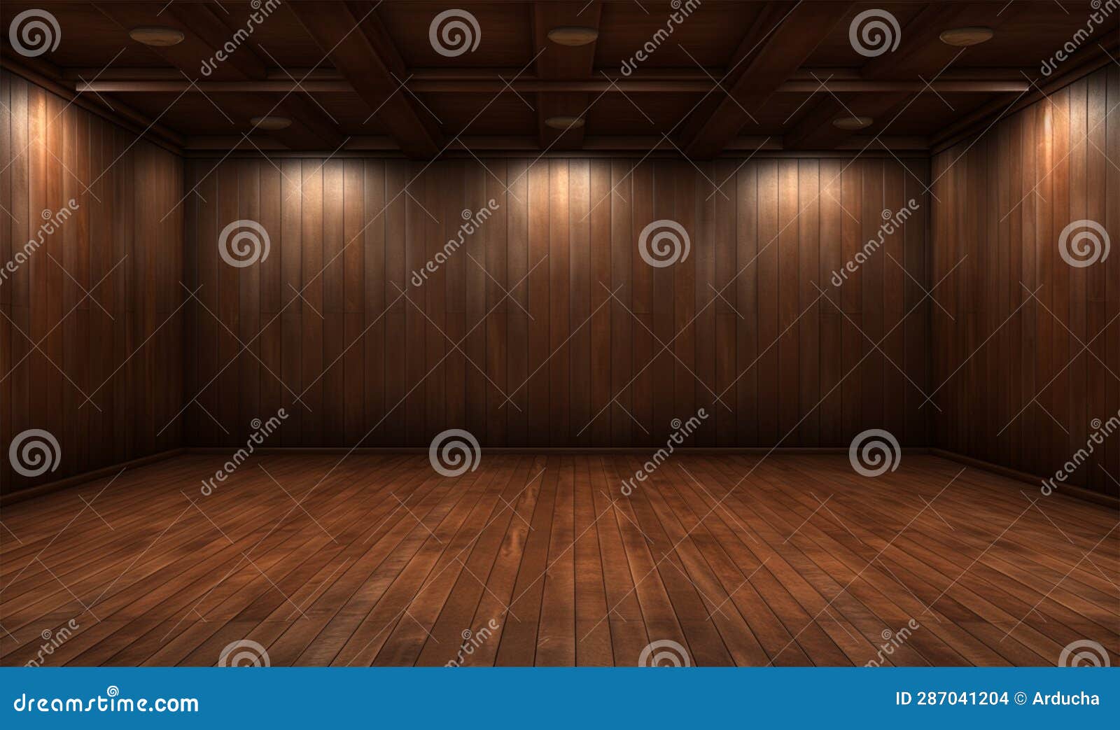 Wood Stage Ground with Lighting from Up Side Template Stock Photo ...