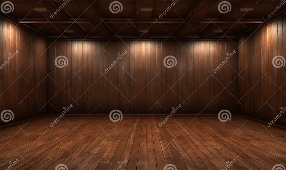 Wood Stage Ground with Lighting from Up Side Template Stock Photo ...