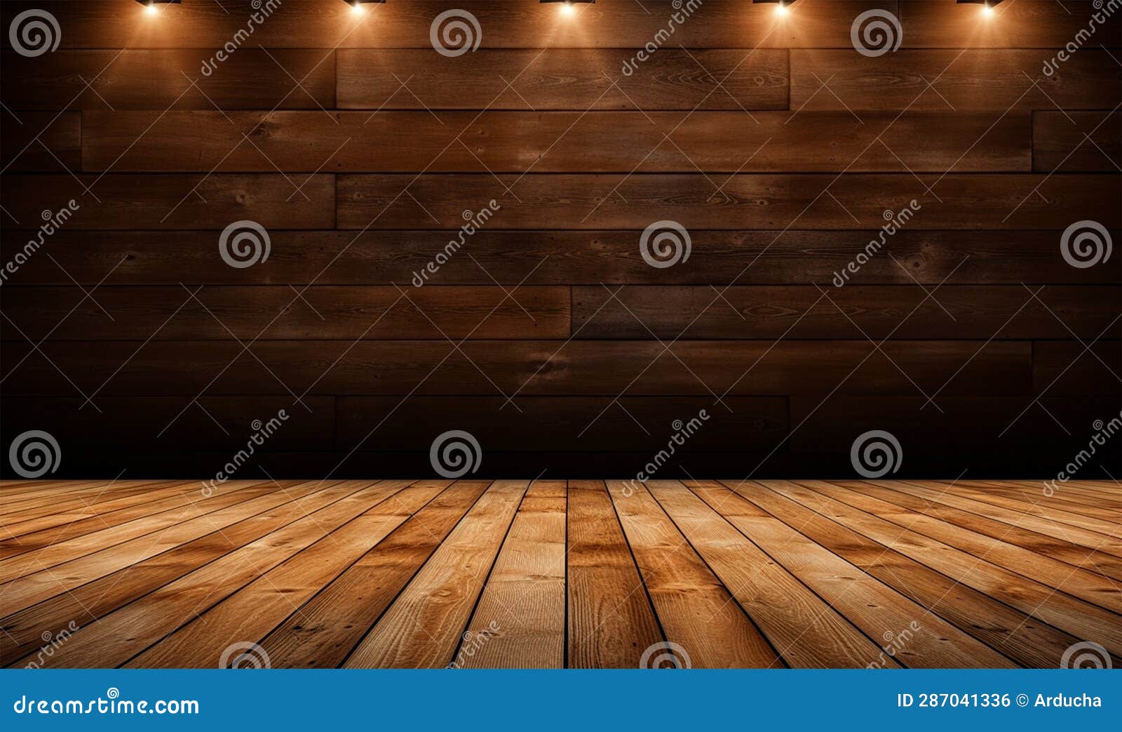Wood Stage Ground with Lighting from Up Side Template Stock Photo ...
