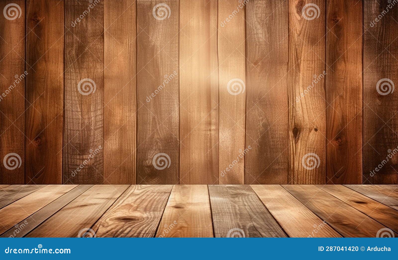 Wood Stage Ground with Lighting from Up Side Template Stock ...