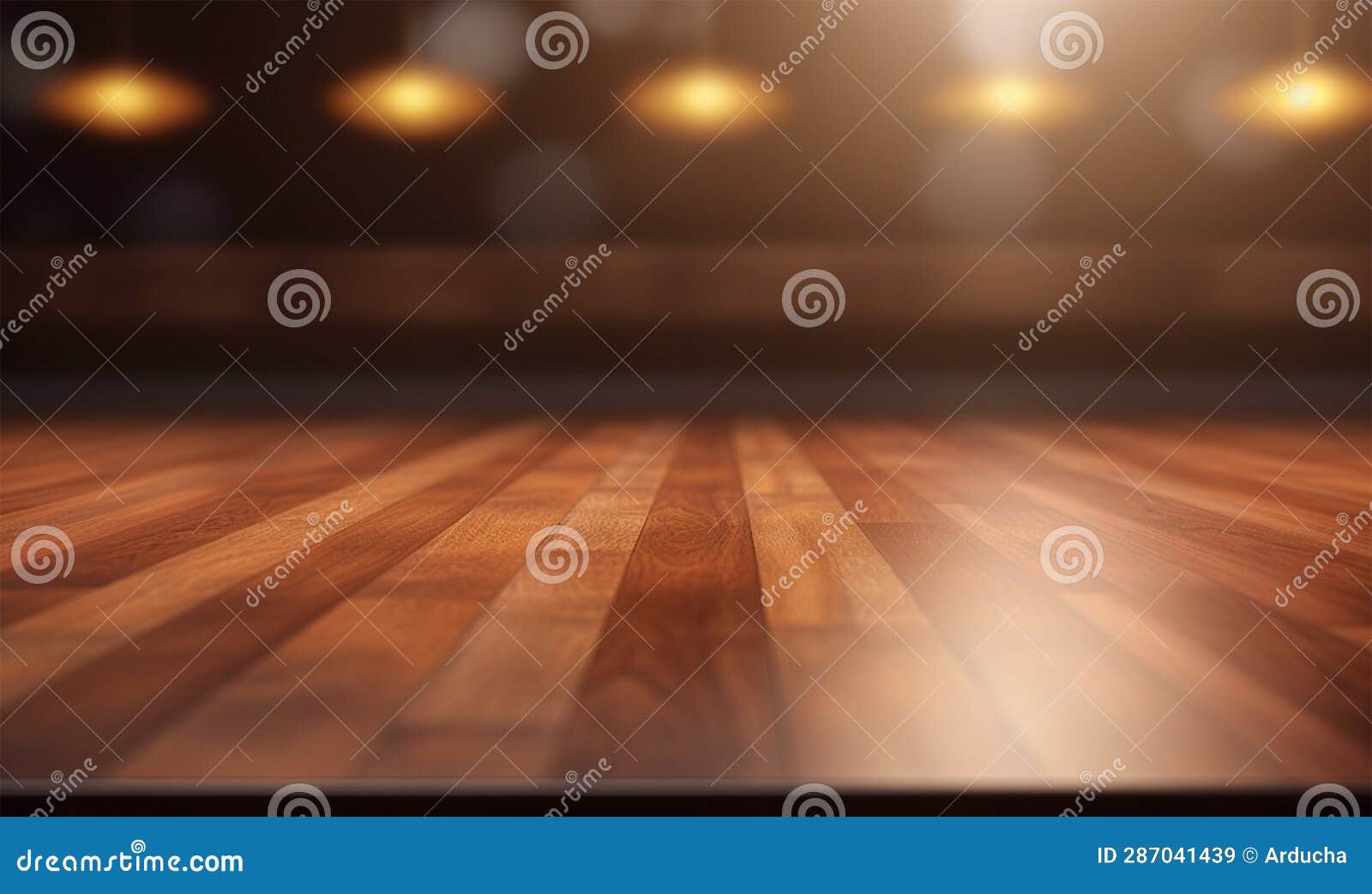 Wood Stage Ground with Lighting from Up Side Template Stock Image ...