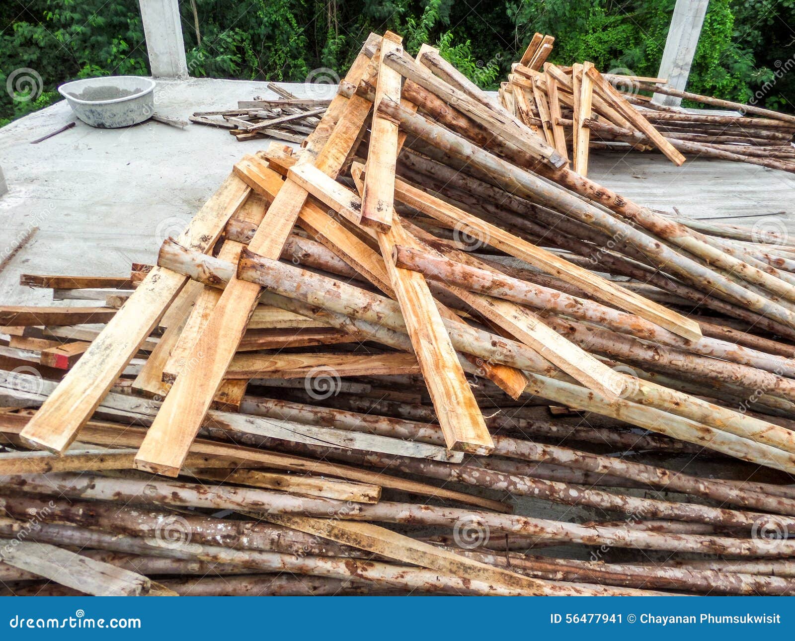 Wood Stand Use To Shutter Boards of Construction Stock Image - Image of ...