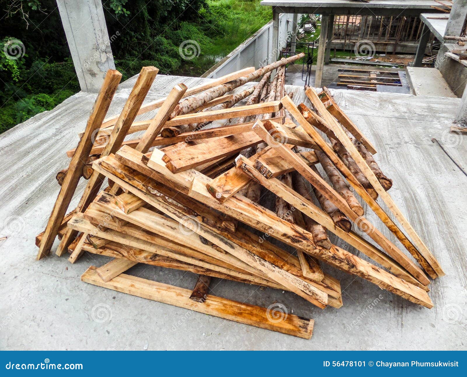 Wood Stand Use To Shutter Boards of Construction Stock Image - Image of ...